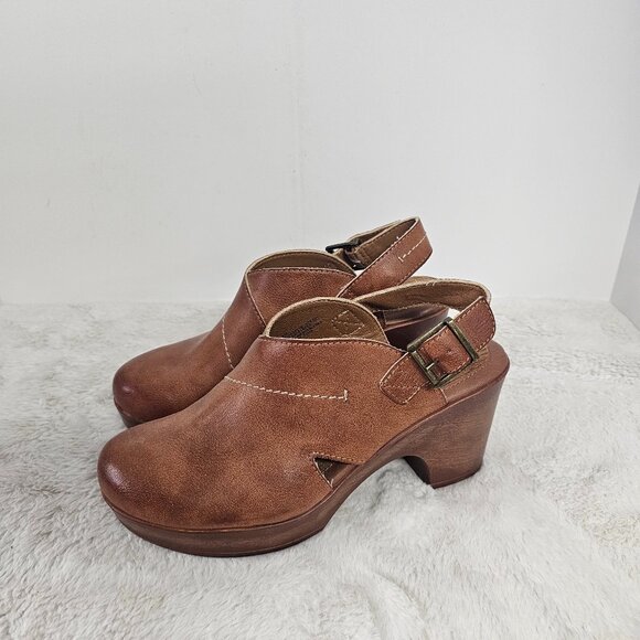boc | Shoes | Boc Brown Mule Clogs Heeled Buckle Sling Back Boho Retro ...